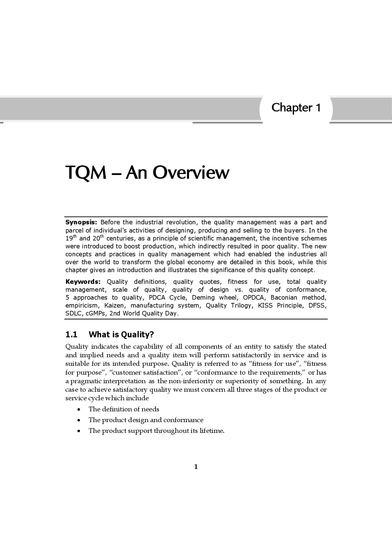 Tqm An Overview Exams Total Quality Management Tqm Docsity