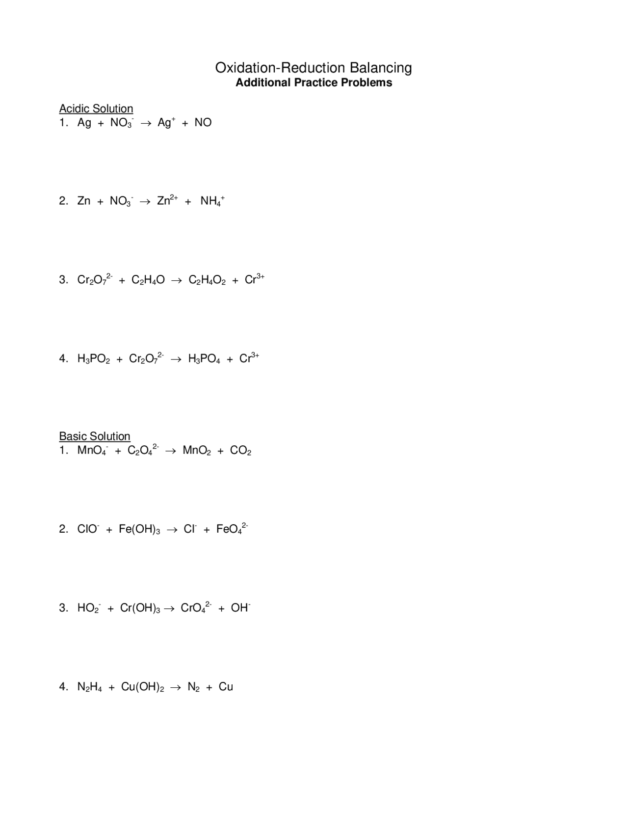 Chemistry Single Replacement Reaction Worksheet Practice Reactions ...