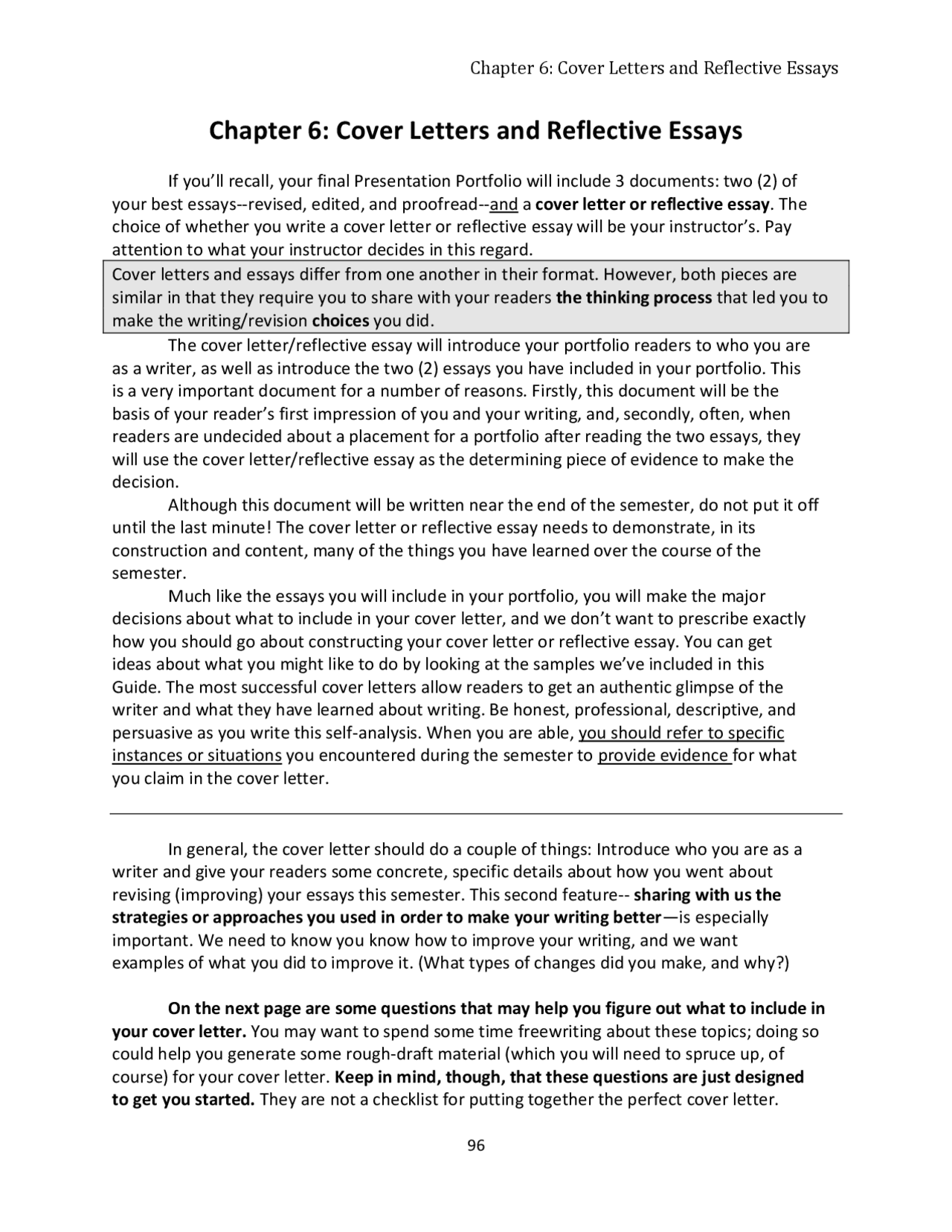 Writing Portfolio: Cover Letters and Reflective Essays | Schemes and ...