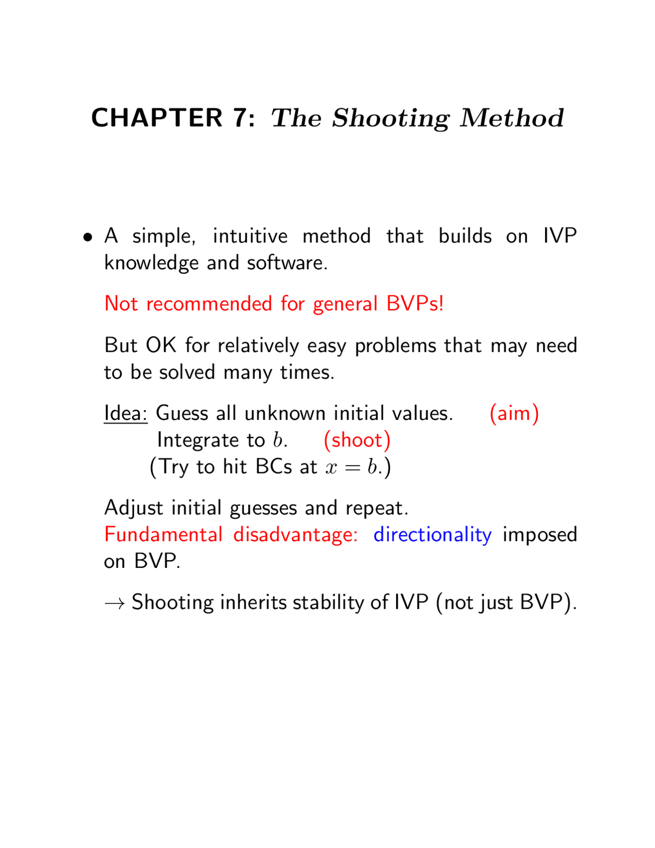 CHAPTER 7: The Shooting Method | Study Guides, Projects, Research Numerical Methods in ...