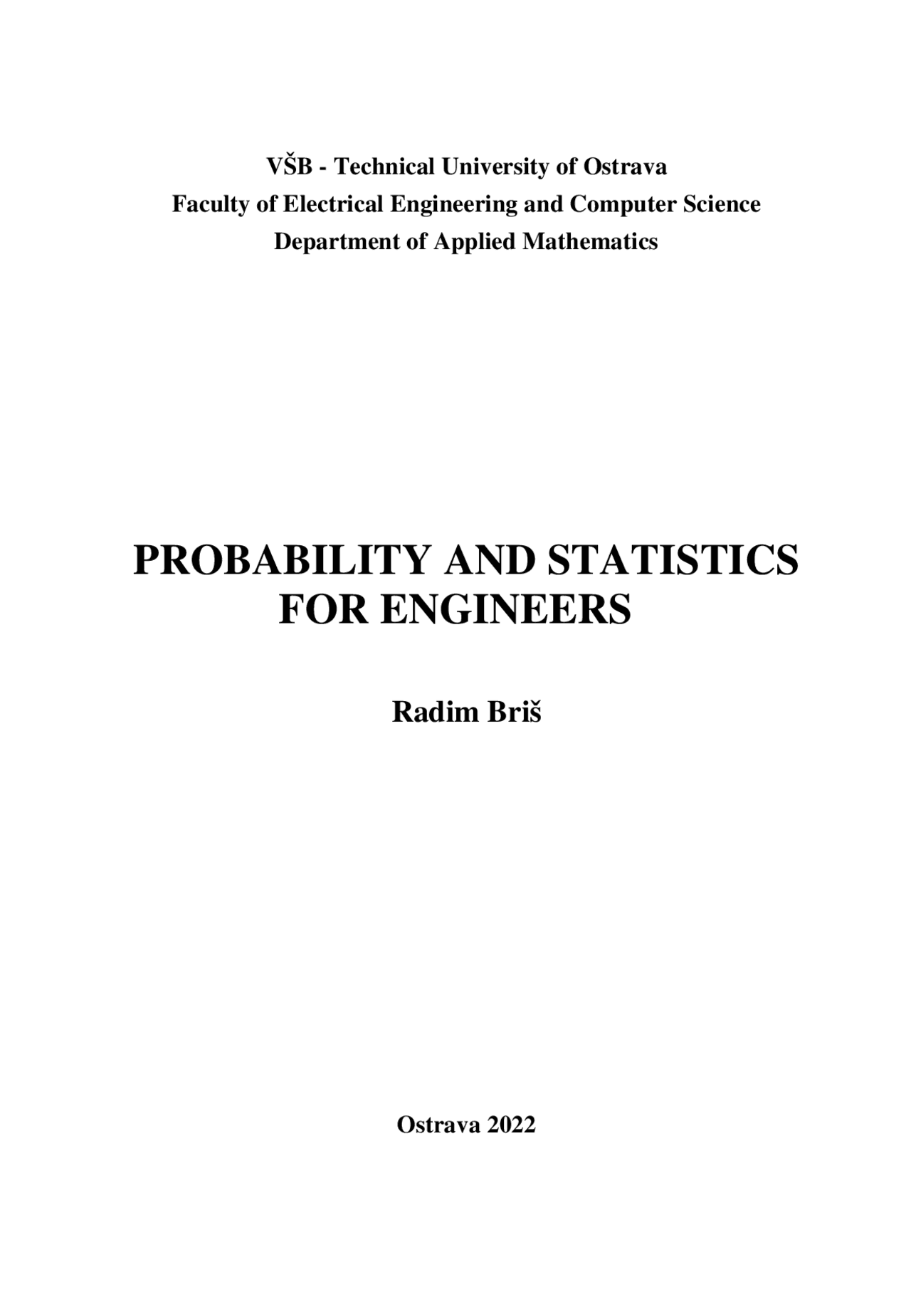 Probability and Statistics for Engineers | Summaries Engineering | Docsity