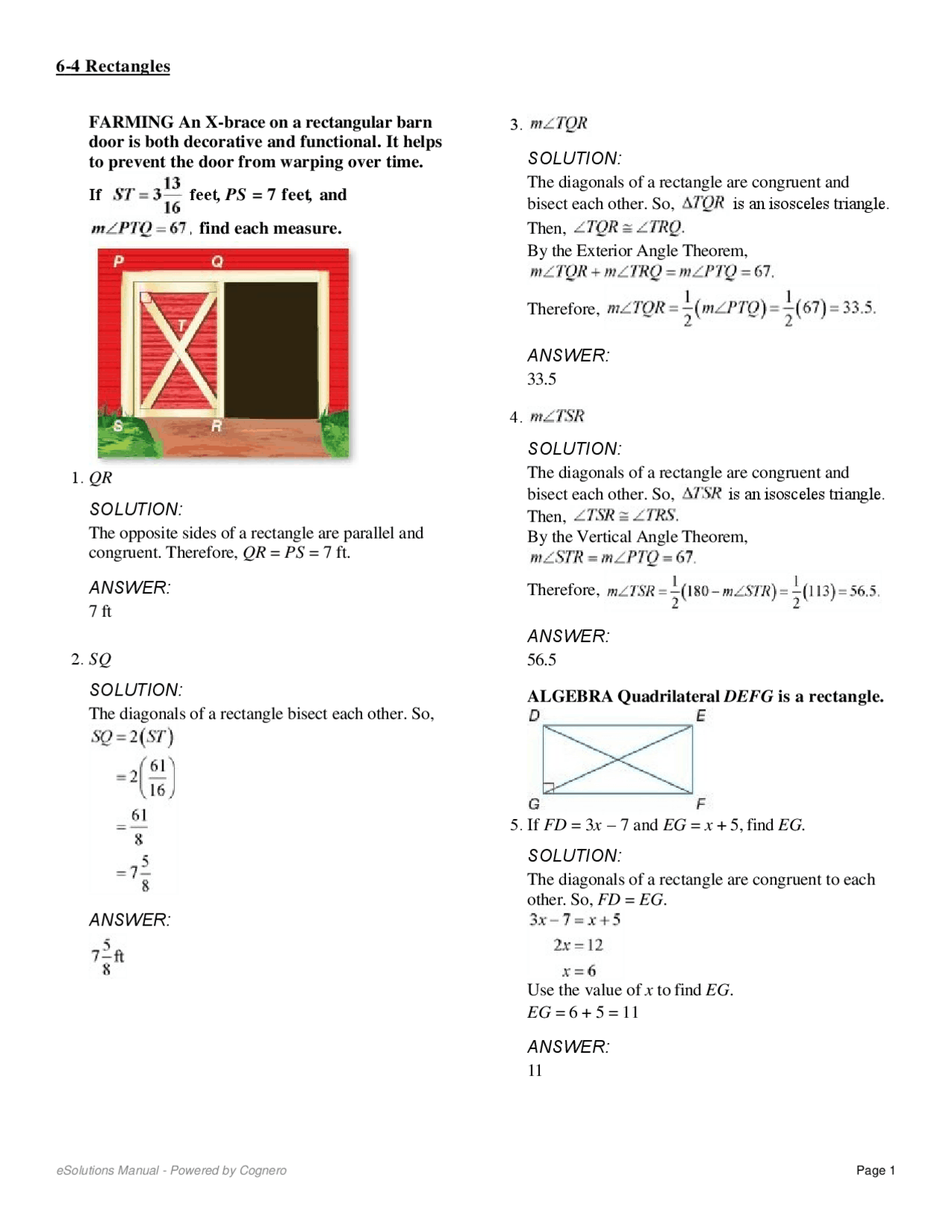 Proof that All Four Angles of a Rectangle are Right Angles | Exercises ...