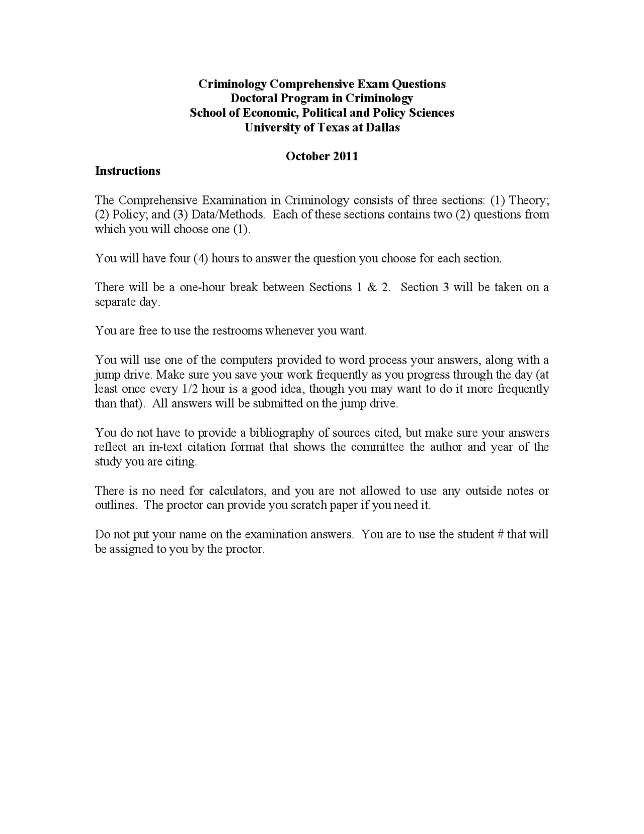 Criminology Comprehensive Exam Questions | Study notes Criminology ...