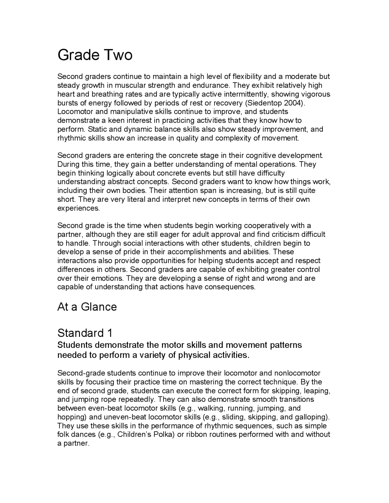 Second Grade Physical Education: Locomotor, Manipulative and Fitness ...