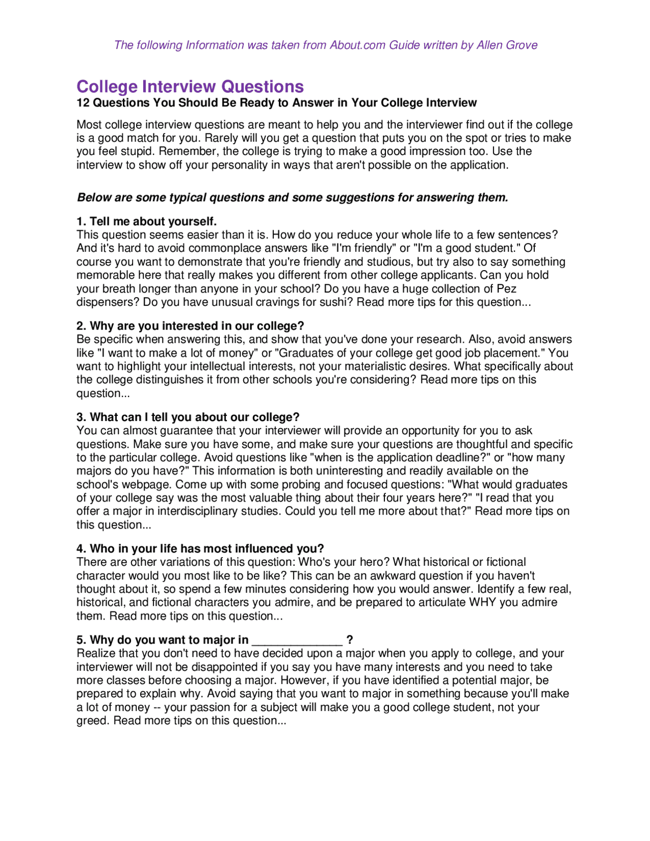 Preparing for College Interviews: Common Questions and Tips | Manuais ...