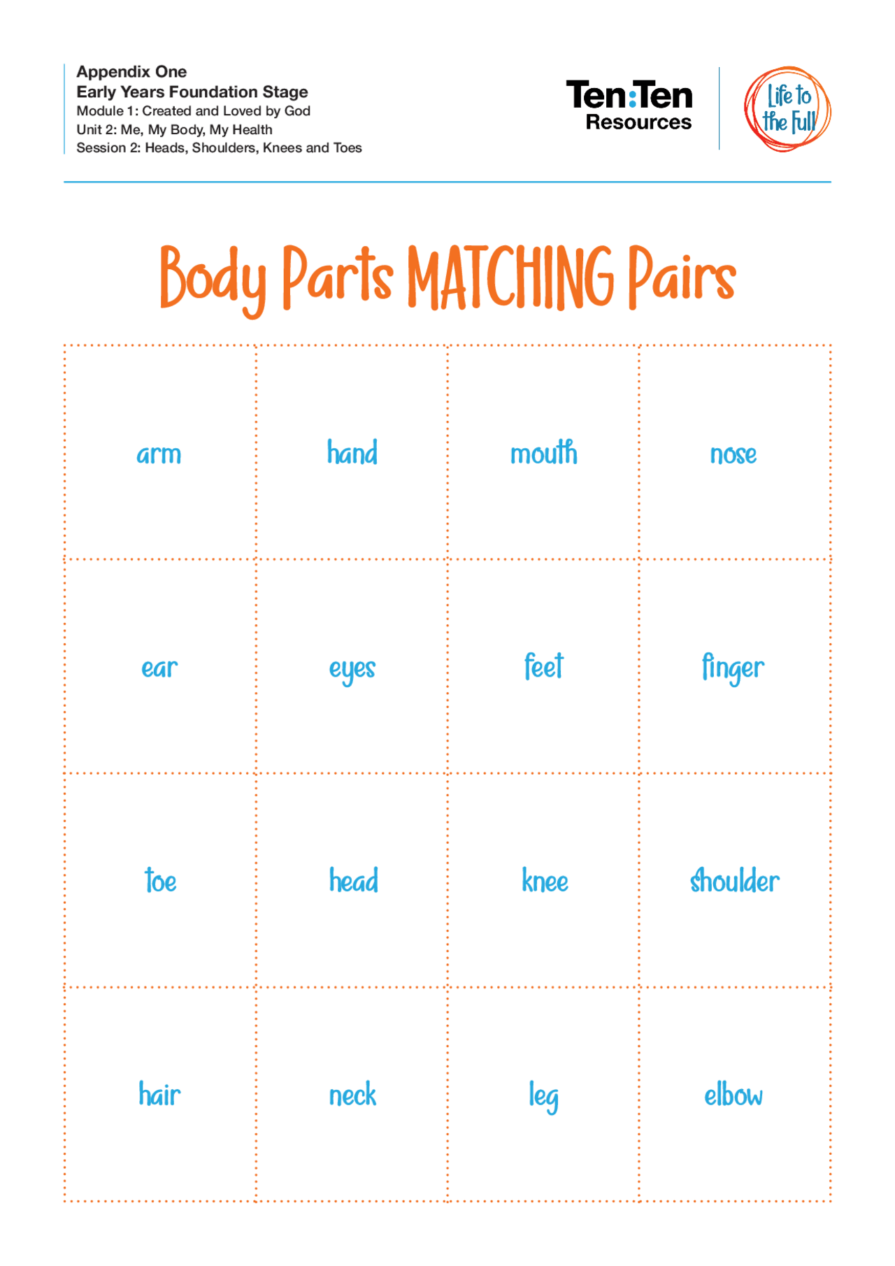 Body Parts MATCHING Pairs | Lecture notes Anatomy | Docsity