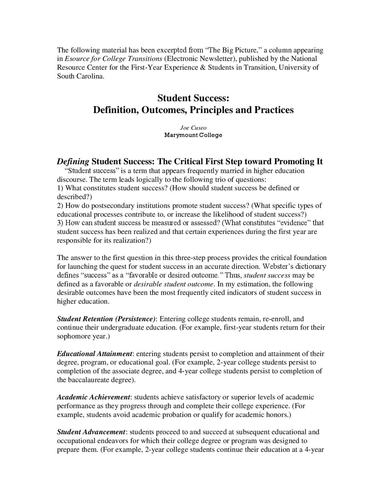 Student Success: Definition, Outcomes, Principles and Practices | Study ...