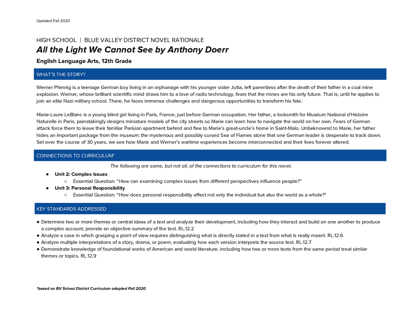 All the Light We Cannot See by Anthony Doerr | Study Guides, Projects ...