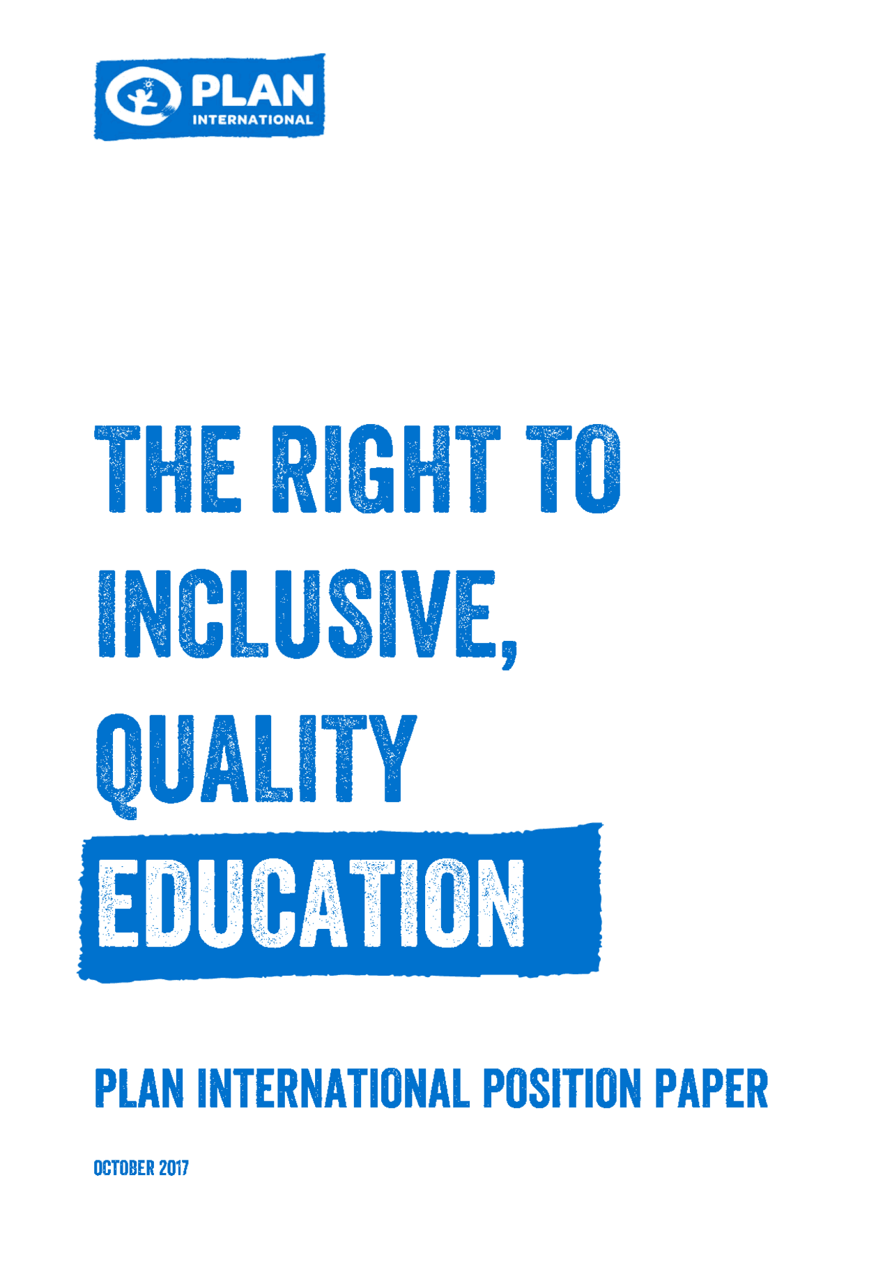 Plan Int'l's Position Paper on Inclusive Education: Financing & Gender ...
