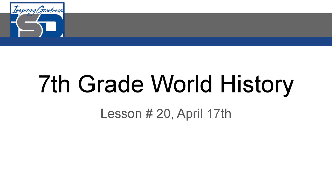 7th Grade World History | Study notes World History | Docsity