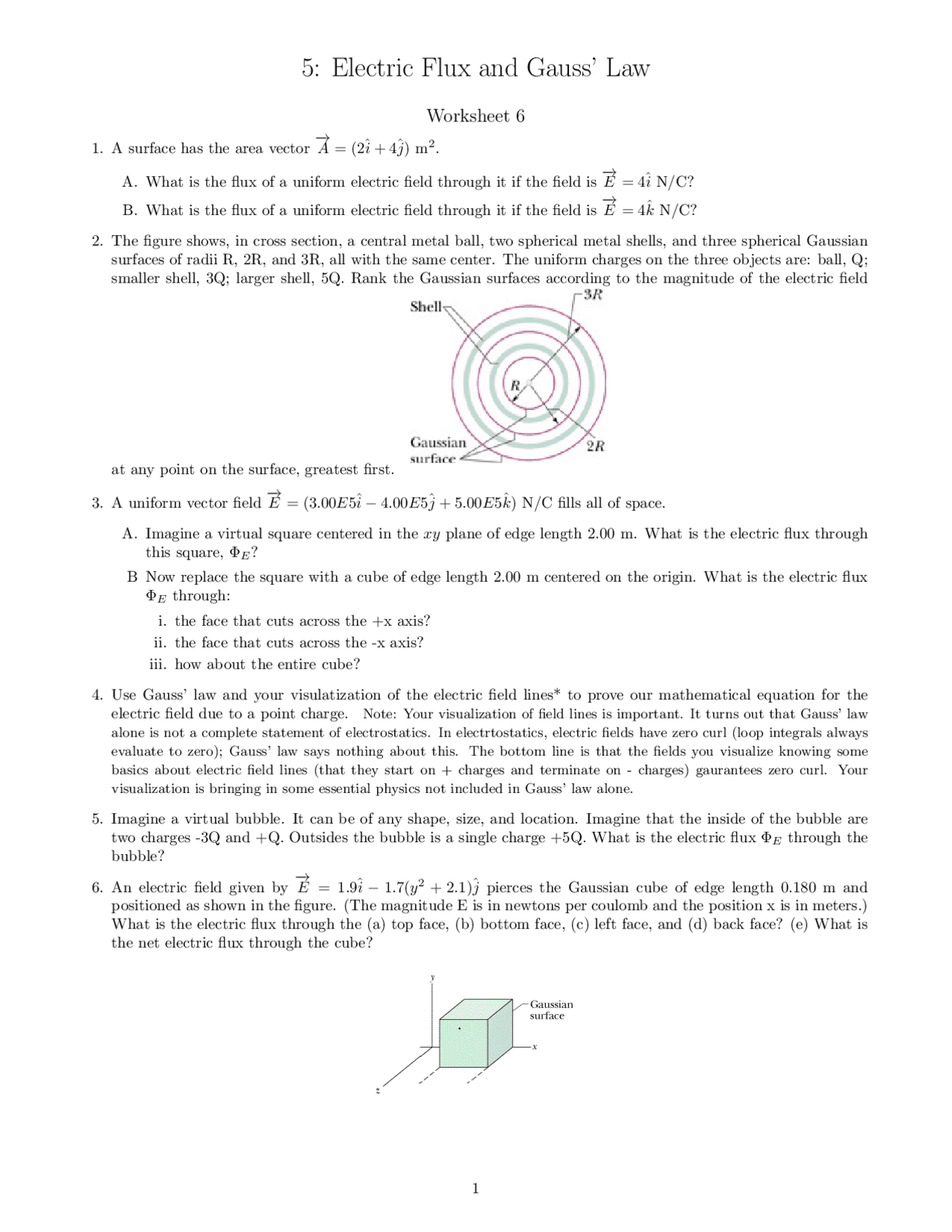 5 Electric Flux And Gauss Law Lecture Notes Law Docsity