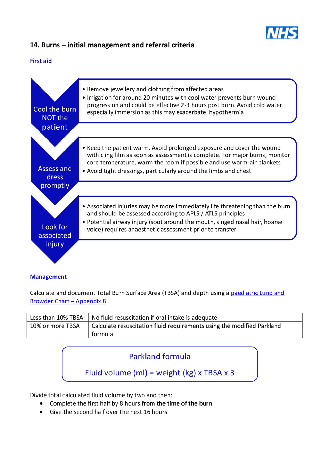 Patient Parkland formula Fluid volume (ml) = weight (kg) x ... | Exams ...