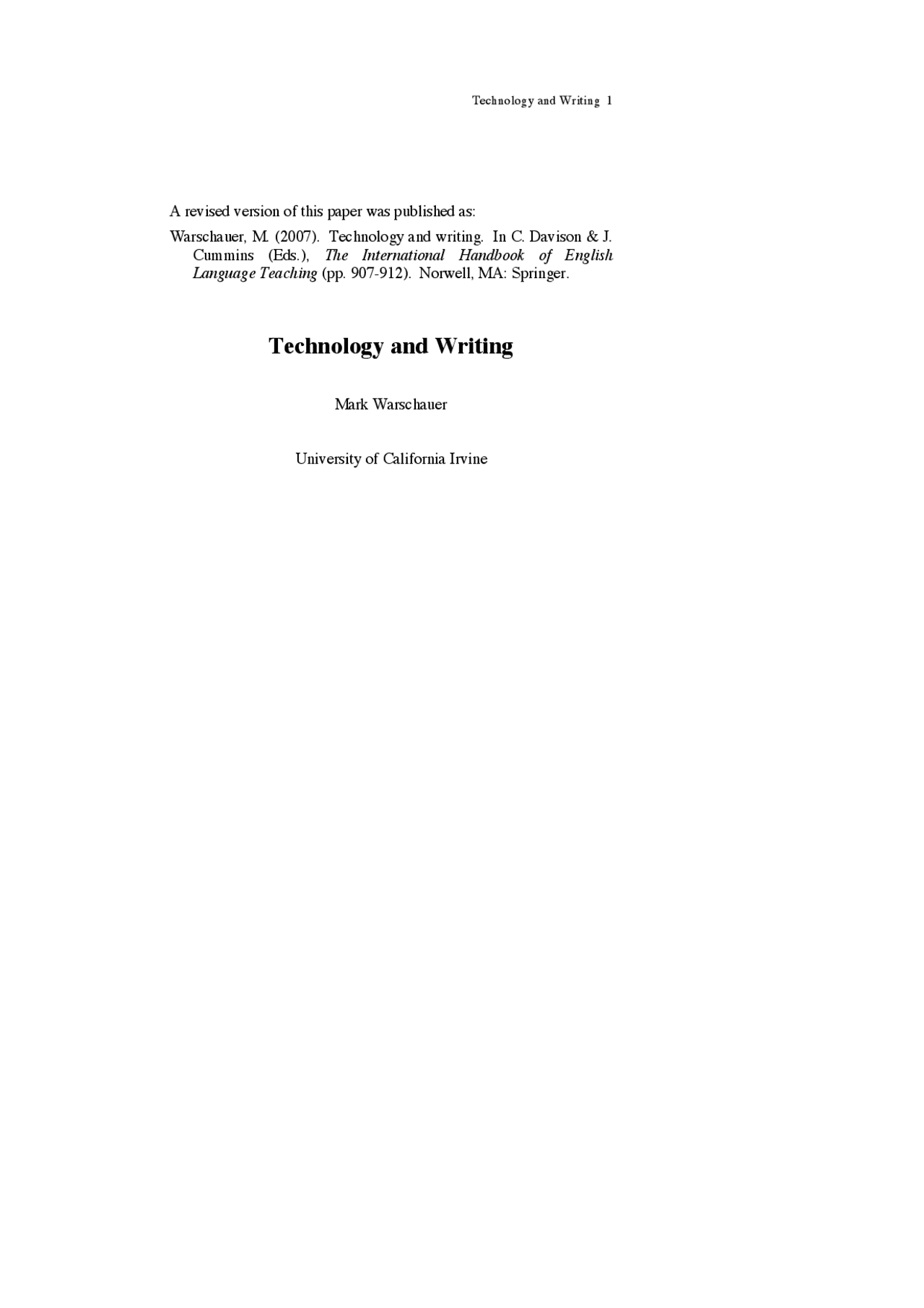 Tech's Impact on Written Comm: Study of Computer-Assisted Classroom ...