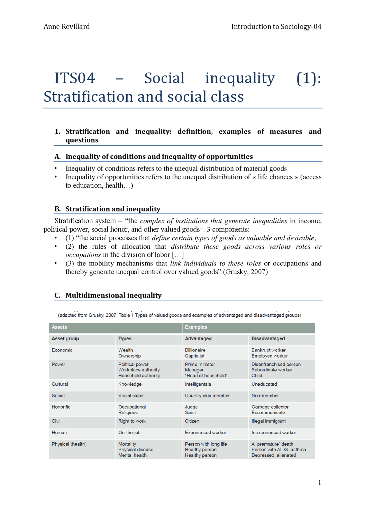 Its04 Social Inequality 1 Stratification And Social Class Exams