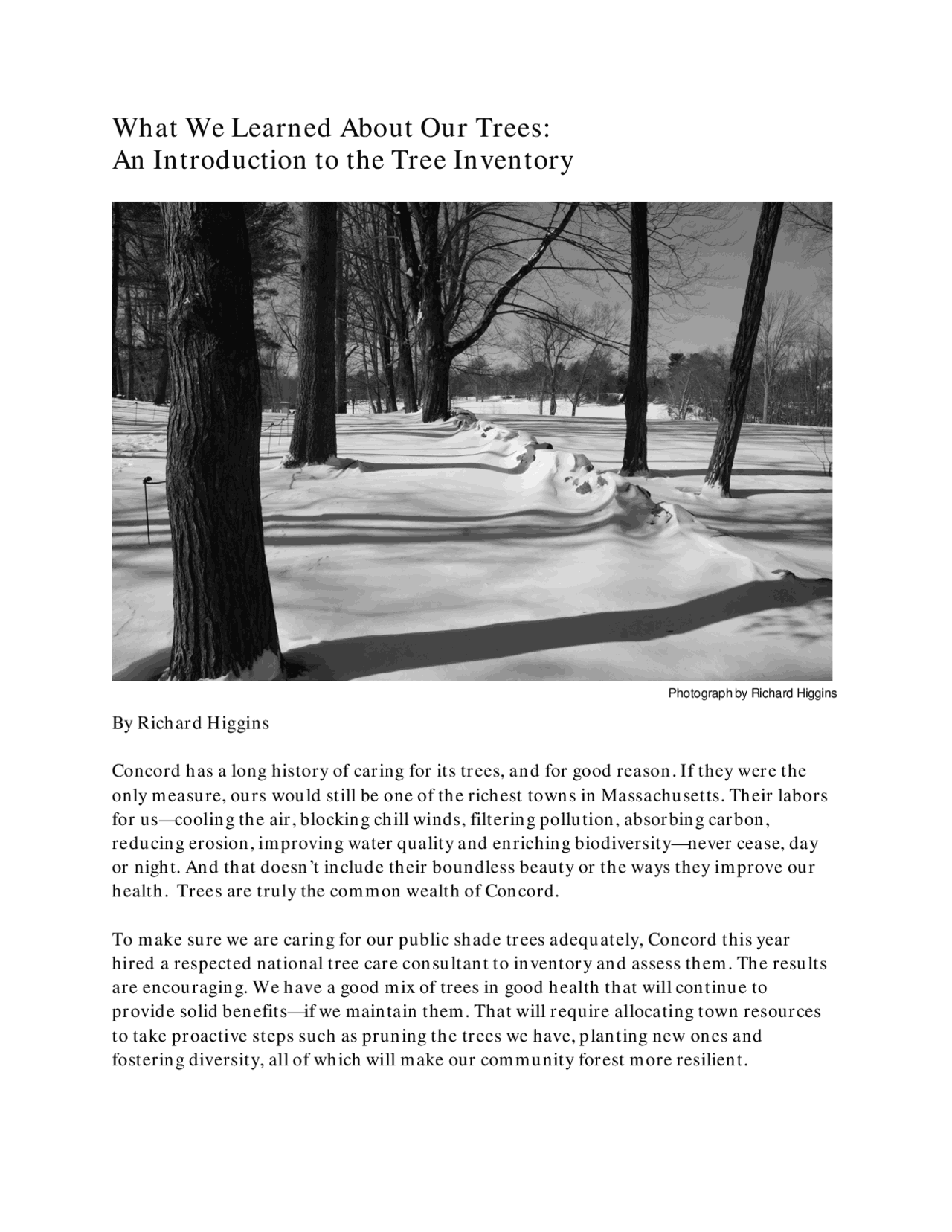 Urban Forest Management: Concord Town's Tree Inventory and Maintenance ...