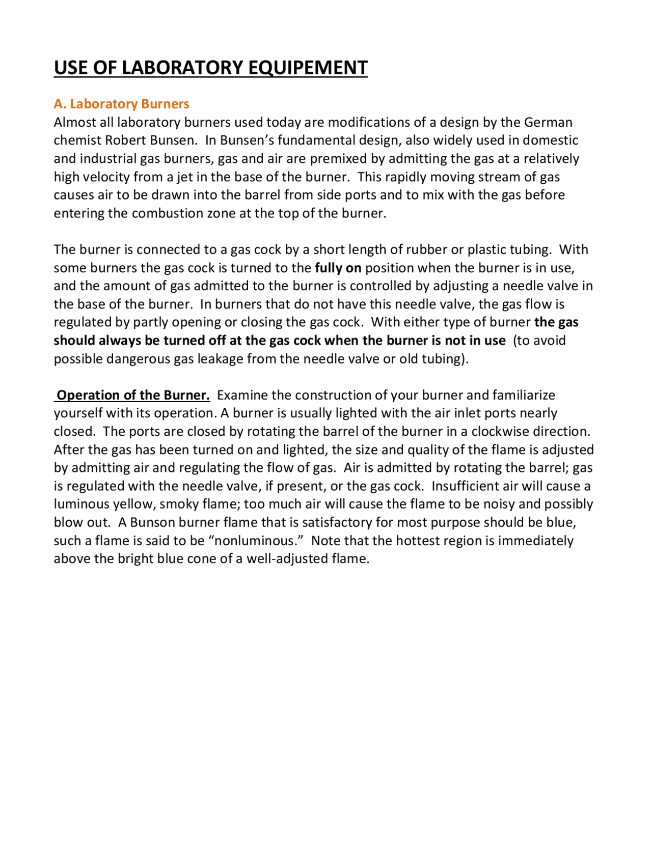 Laboratory Burners: Design, Operation, and Safety | Study notes Design ...