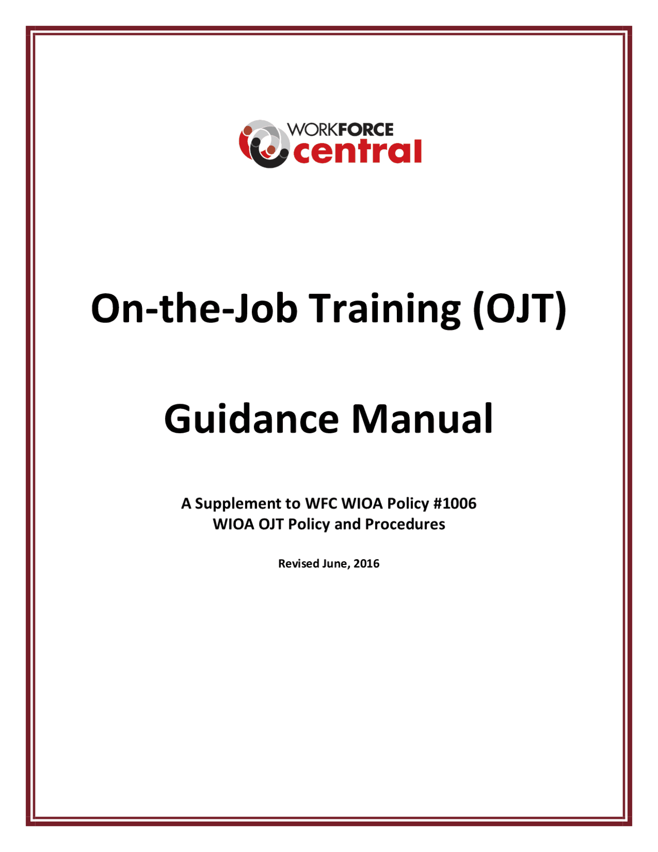On-the-Job Training (OJT) Guidance Manual | Exams Business networking ...