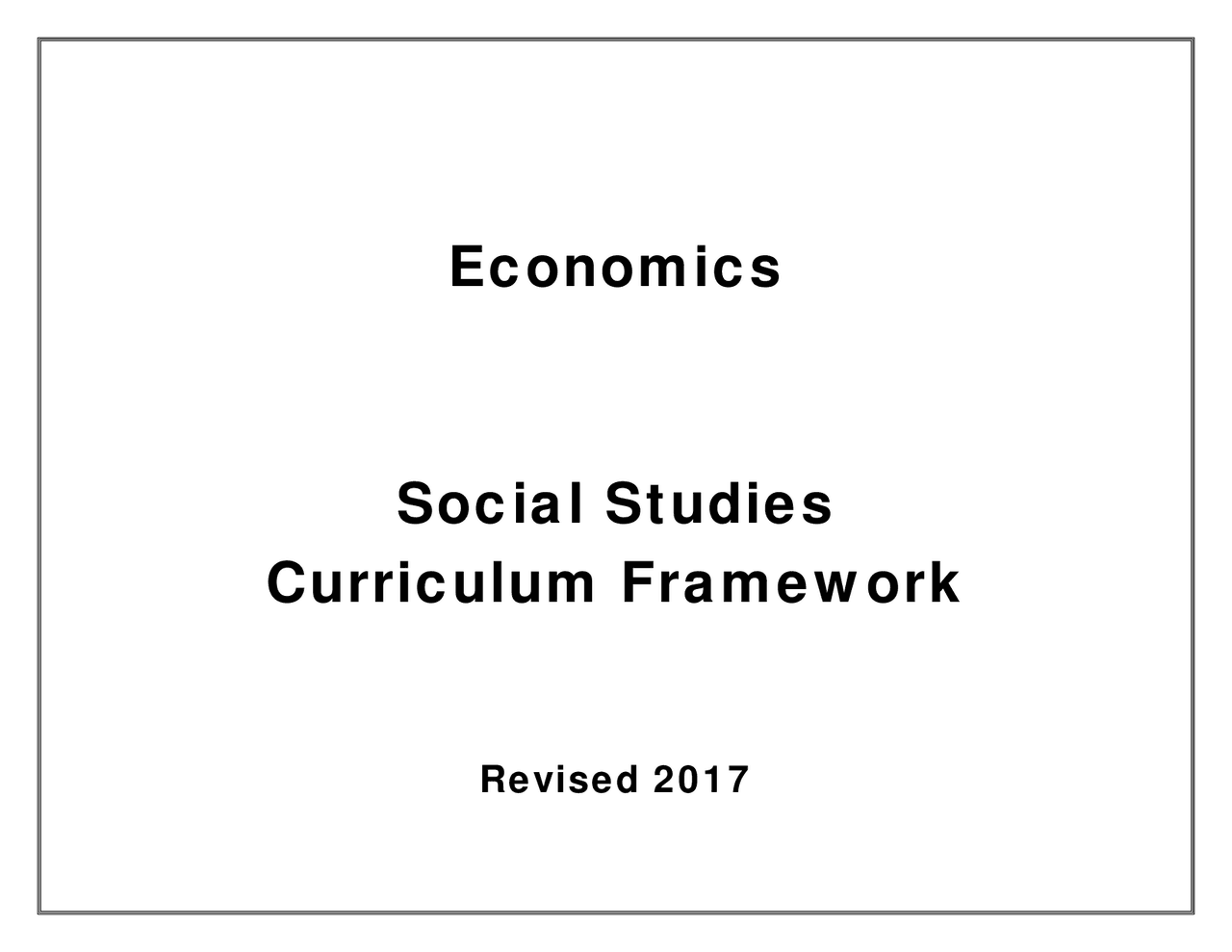 Arkansas High School Economics Curriculum Framework (2017 ...