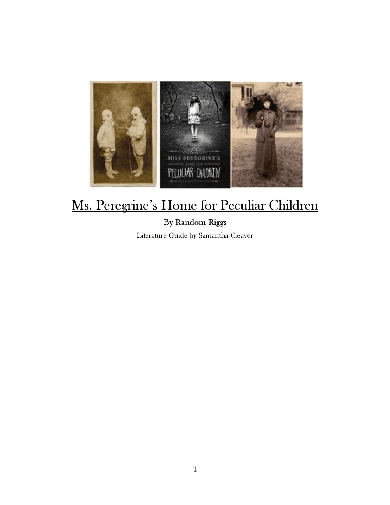 Ms. Peregrine's Home for Peculiar Children | Study notes Literature ...