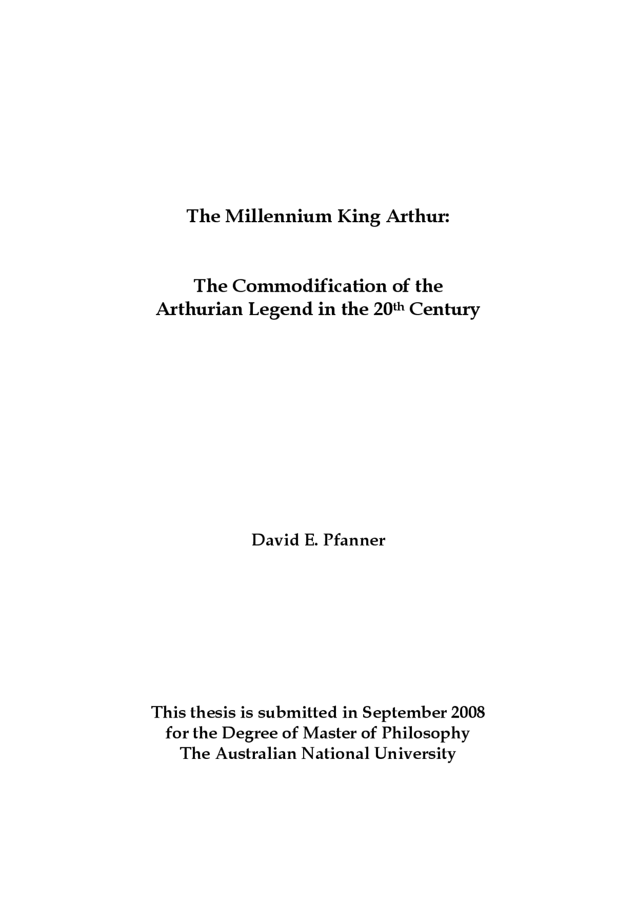 The Millennium King Arthur | Study Guides, Projects, Research ...