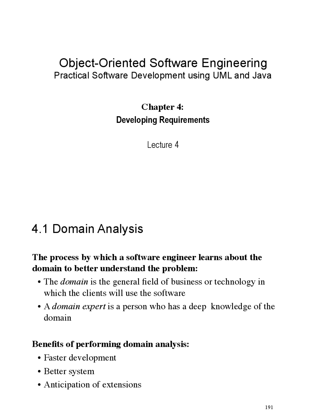 Domain Analysis for Software Engineering: Understanding Client's ...