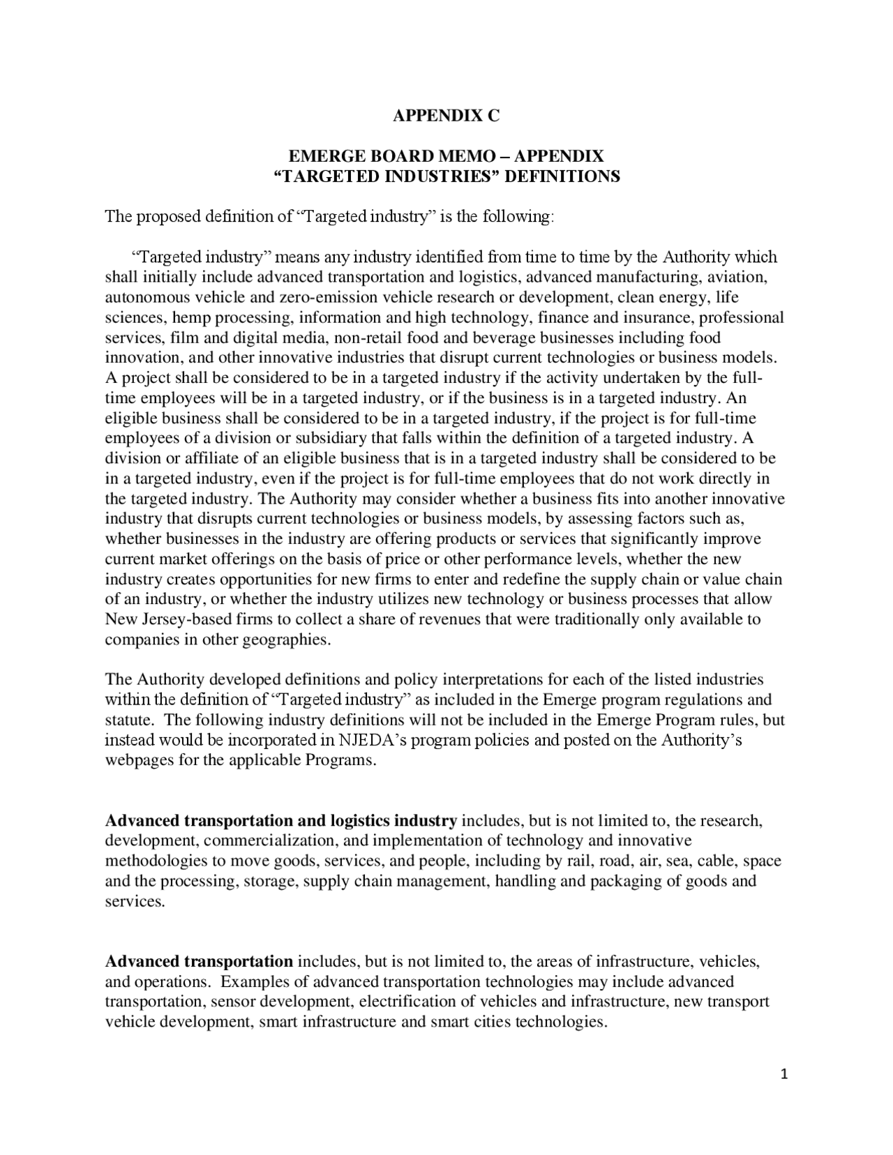 APPENDIX “TARGETED INDUSTRIES” DEFINITIONS The ... | Exams Food Science ...