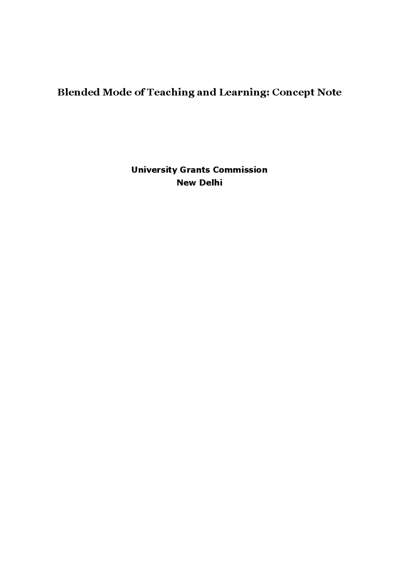 Blended Mode of Teaching and Learning: Concept Note | Summaries Engineering Science and ...