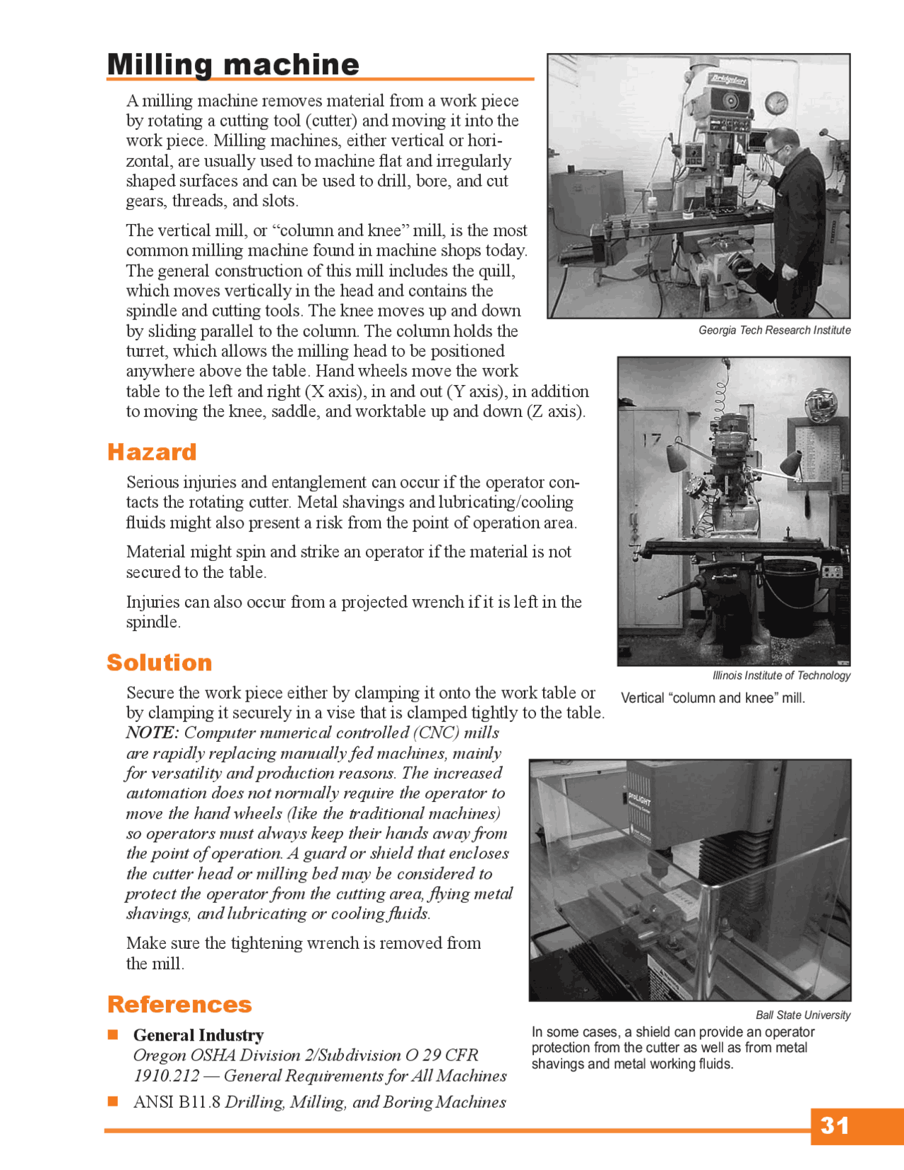 Milling machine | Lecture notes Construction | Docsity