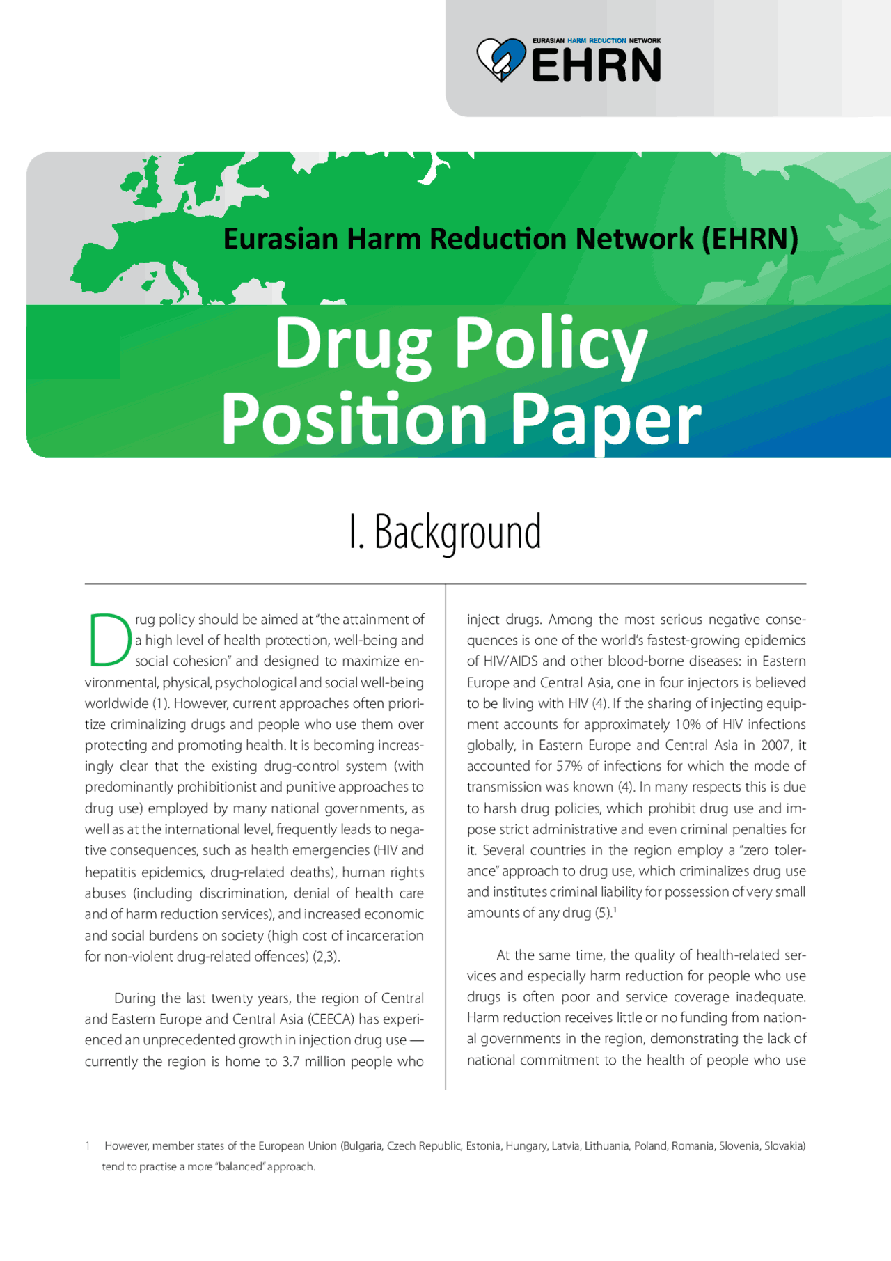 Drug Policy Position Paper | Study notes Human Rights | Docsity
