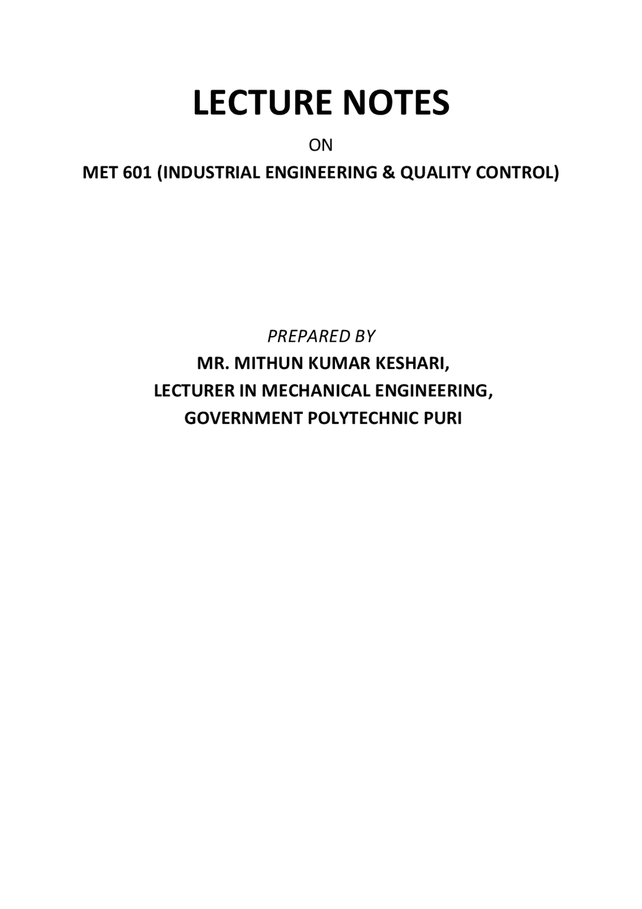 Lecture Notes Exercises Industrial Engineering Docsity