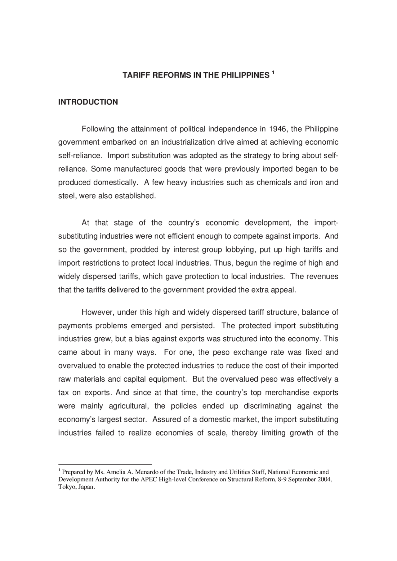 tariff reforms in the philippines 1 | Apuntes Tecnología de la ...