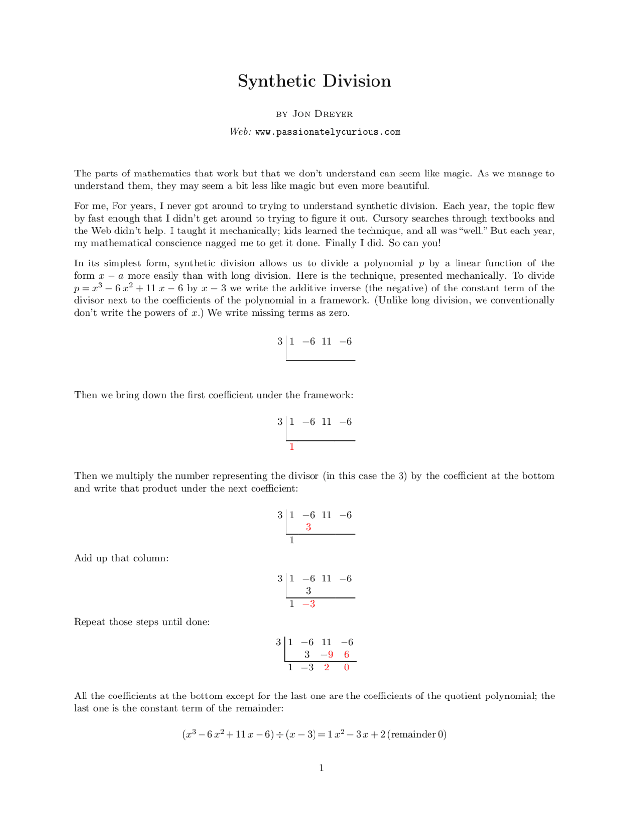 Synthetic Division: A Detailed Explanation and Mathematical Proof ...