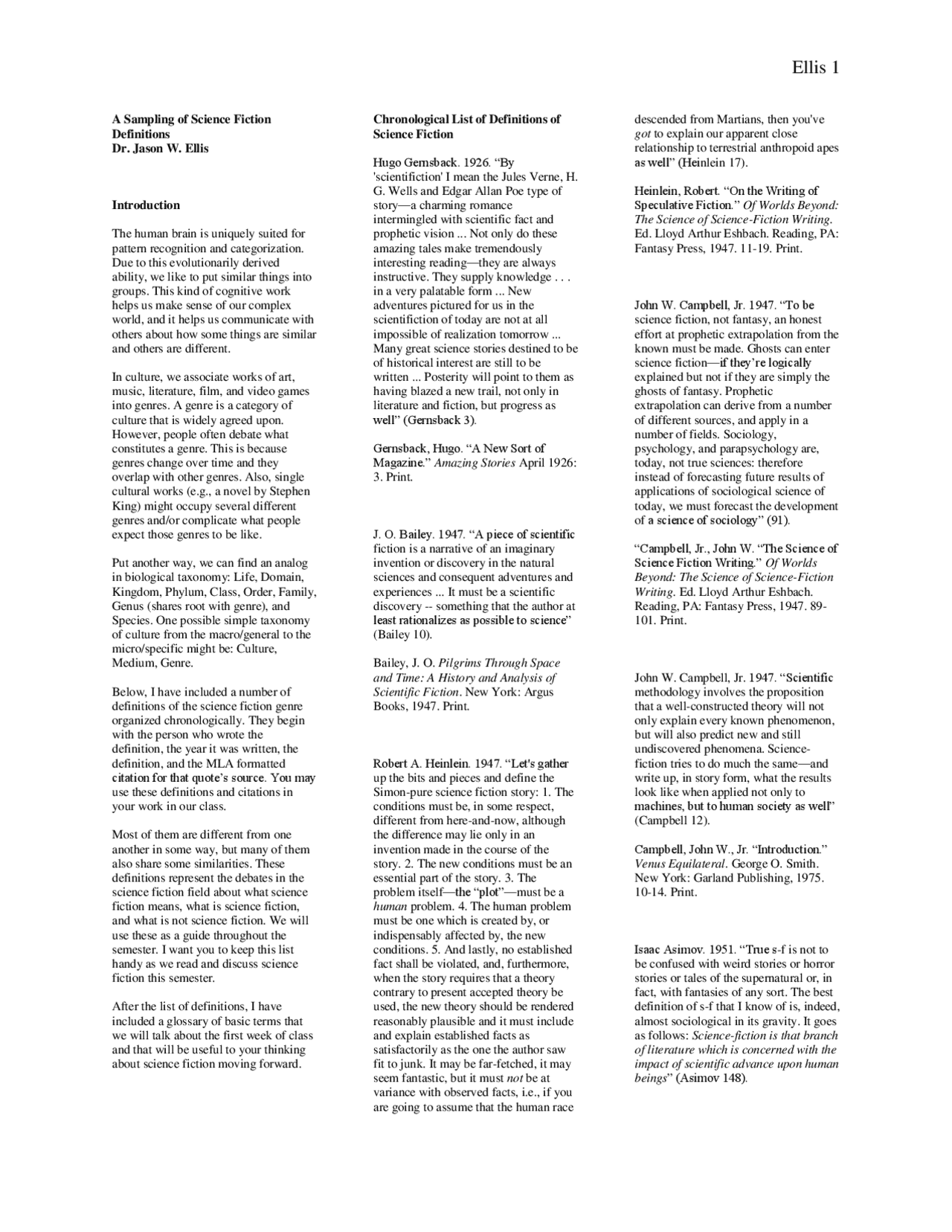 Ellis 1 Slides Literature Docsity