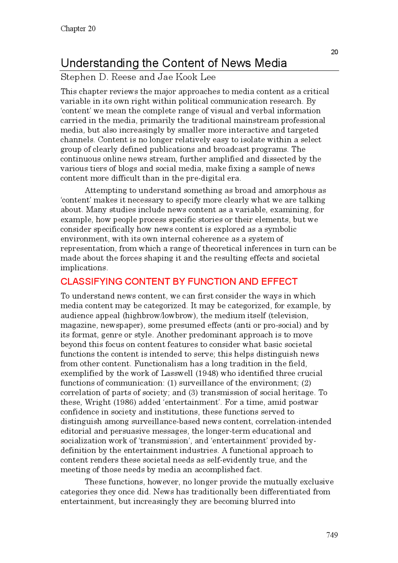 Understanding The Content Of News Media Slides Communication Docsity
