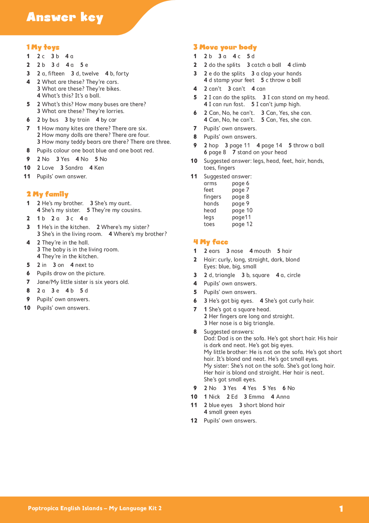 Poptropica English Islands My Language Kit Answer Key ... | Study notes ...