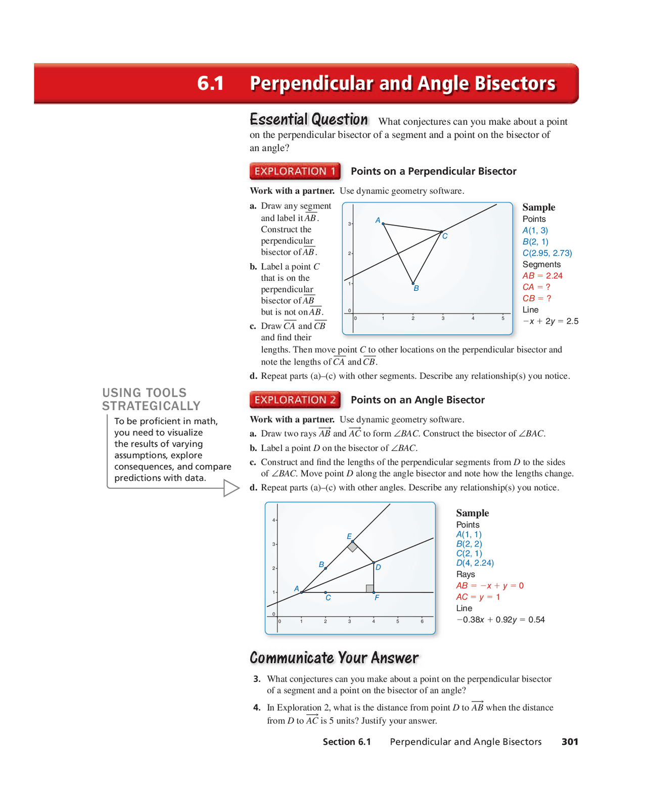 Perpendicular and Angle Bisectors 6.1 | Assignments Geometry | Docsity