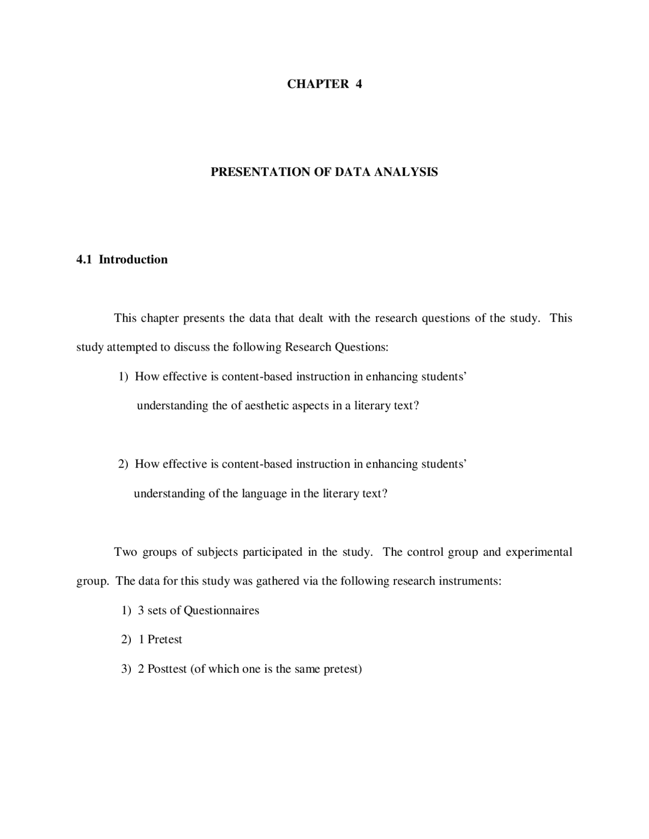 CHAPTER 4 PRESENTATION OF DATA ANALYSIS 4.1 ... | Monografías, Ensayos ...