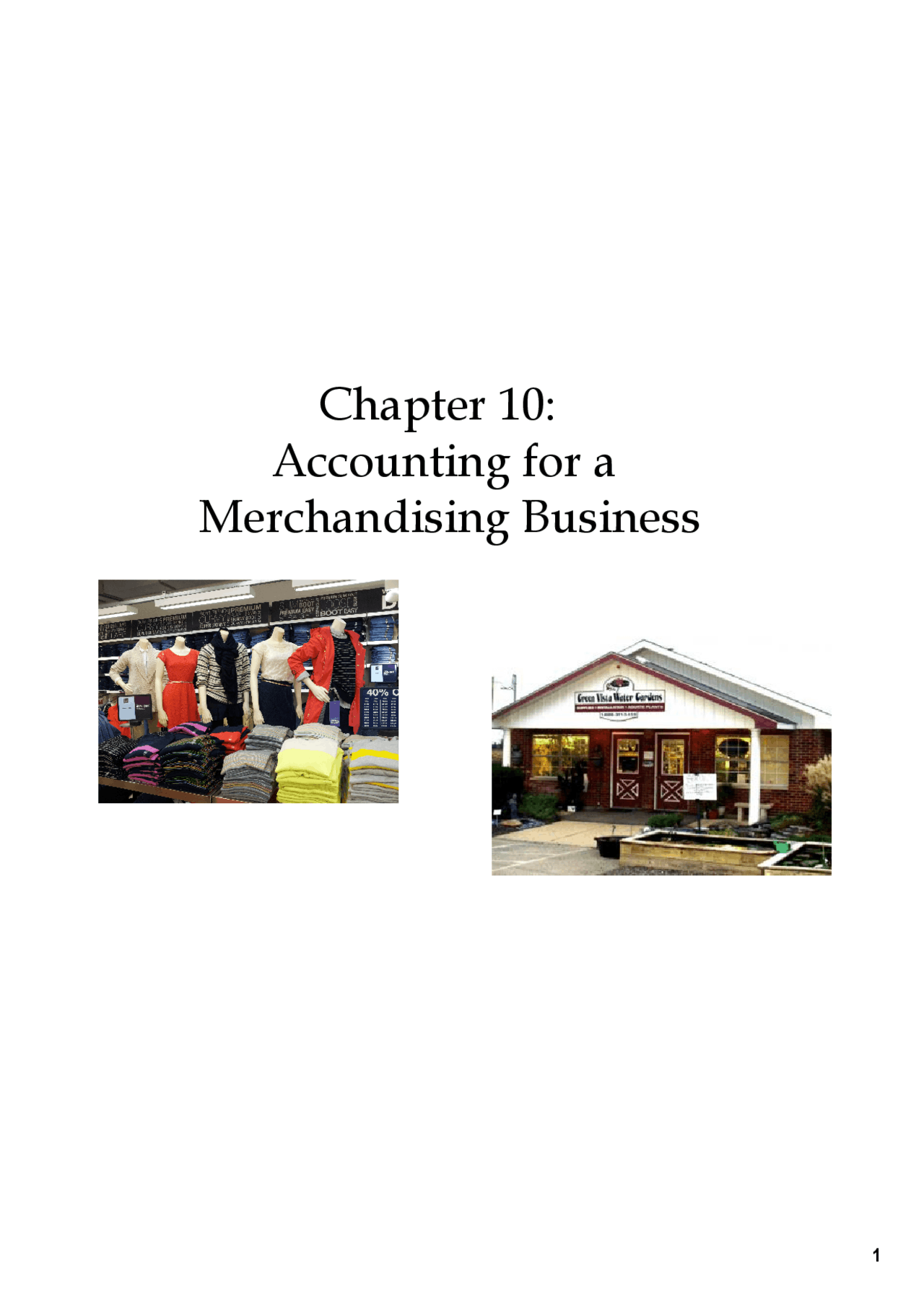 Chapter 10: Accounting for a Merchandising Business | Study notes ...
