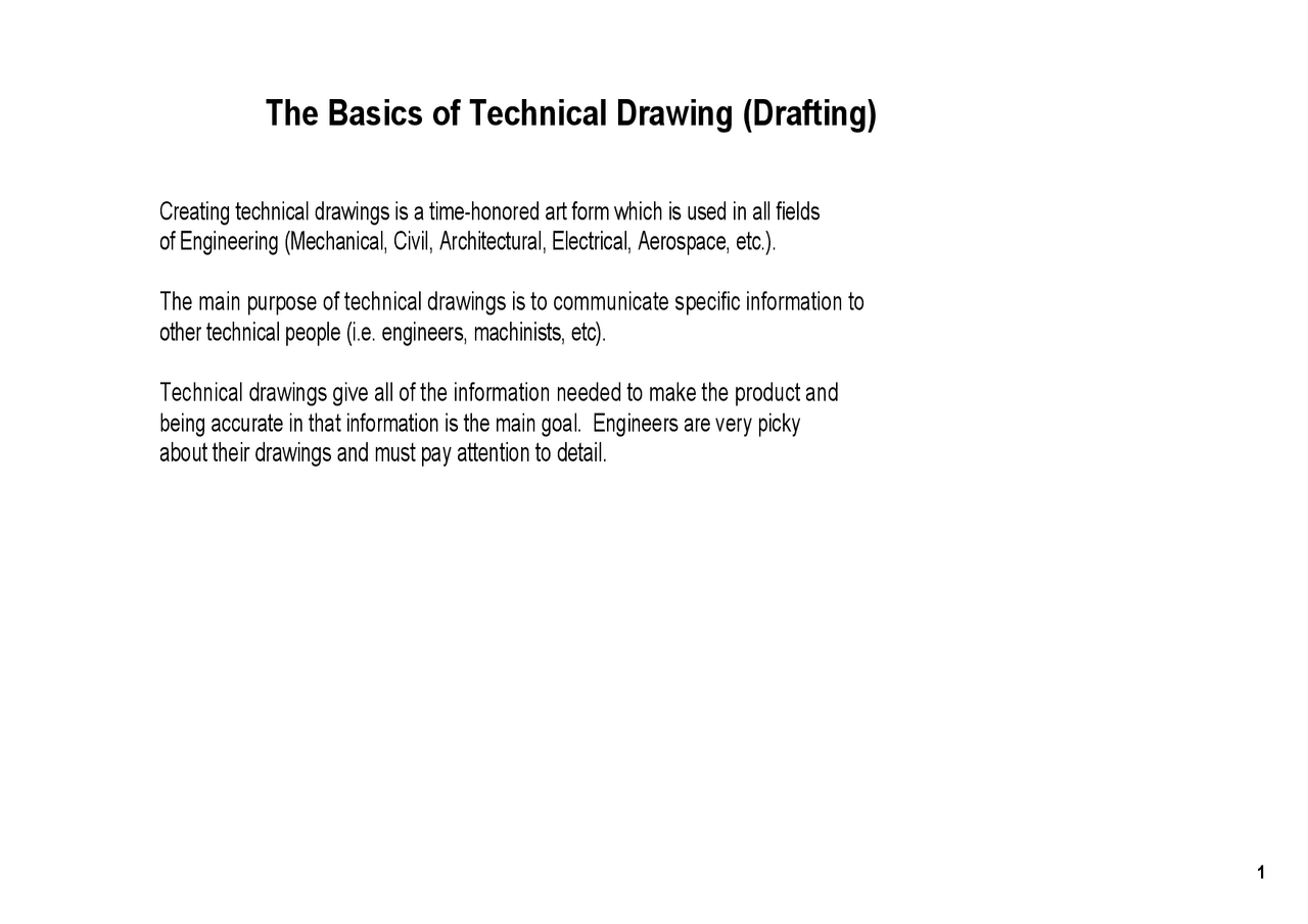 The Basics of Technical Drawing (Drafting) | Exams Technical Drawing ...