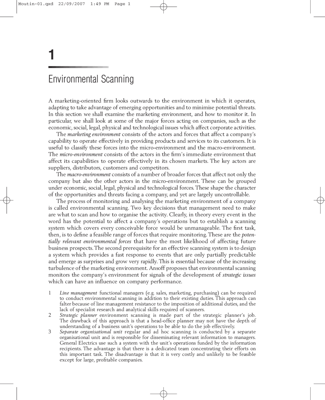 Environmental Scanning | Summaries Marketing | Docsity