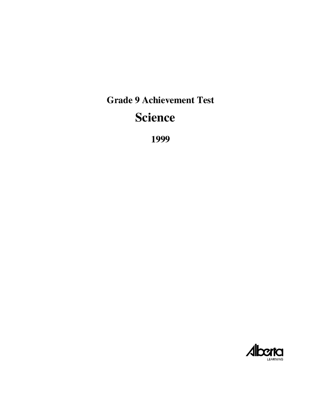 Grade 9 Achievement Test - Science | Exams Construction | Docsity