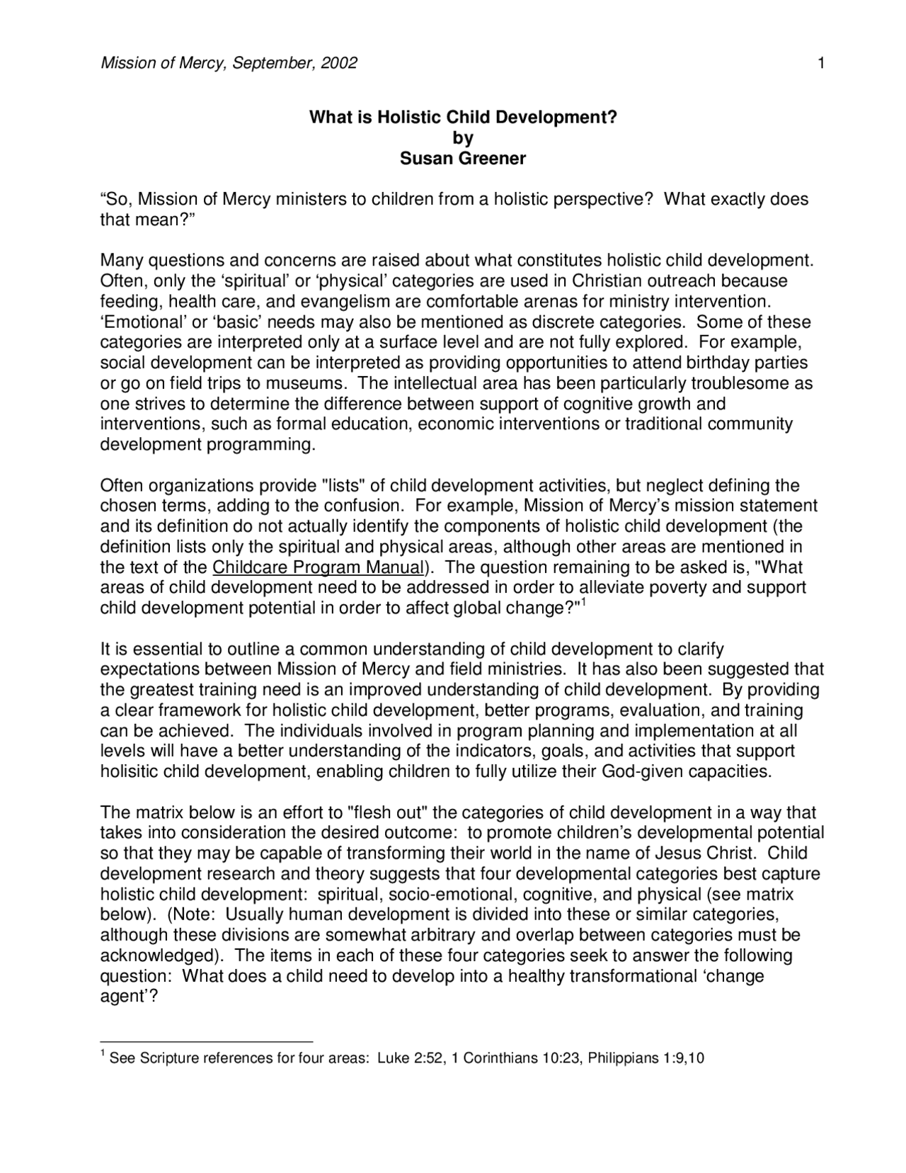 Holistic Child Development: Framework for Growth in Spirit, Emotions ...