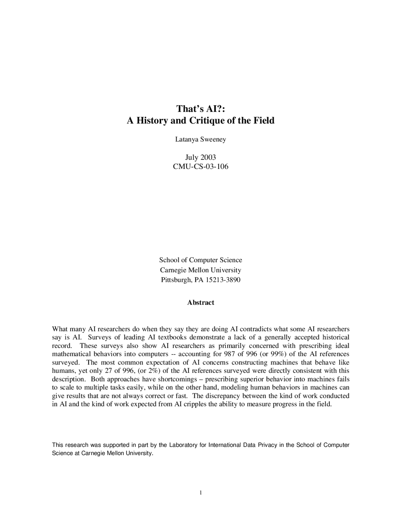 Operational Definitions of Artificial Intelligence | Exercises ...