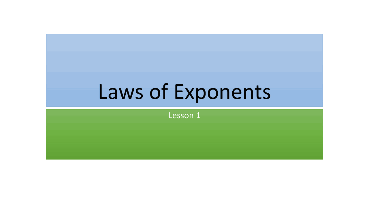 Laws of Exponents | Study notes Law | Docsity