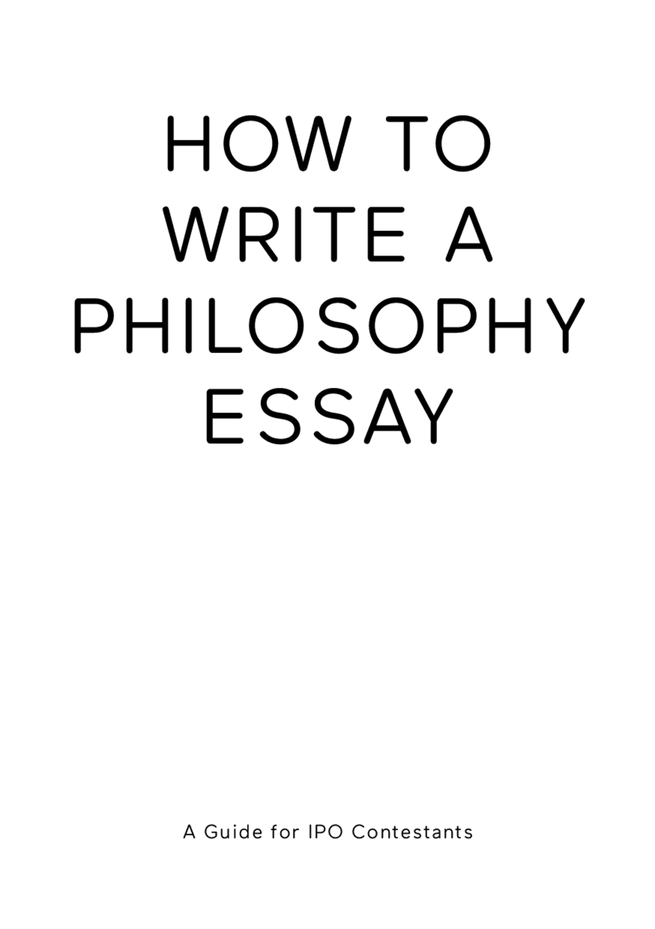 IPO Essay Contest Guide: Writing a Persuasive Philosophical Essay ...
