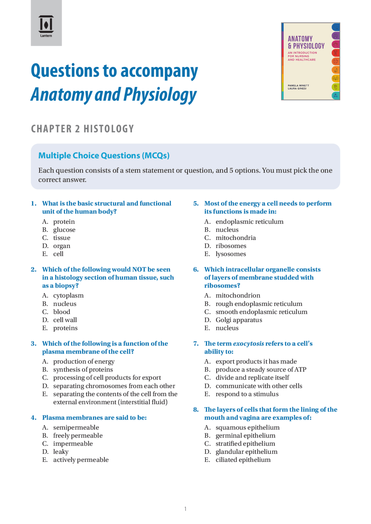 Chapter 2 Histology Schemes And Mind Maps Histology Docsity