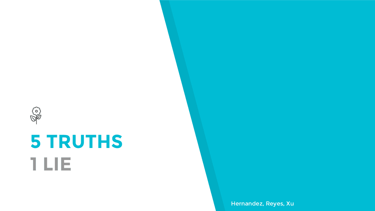 5 TRUTHS 1 LIE | Study Guides, Projects, Research Art | Docsity