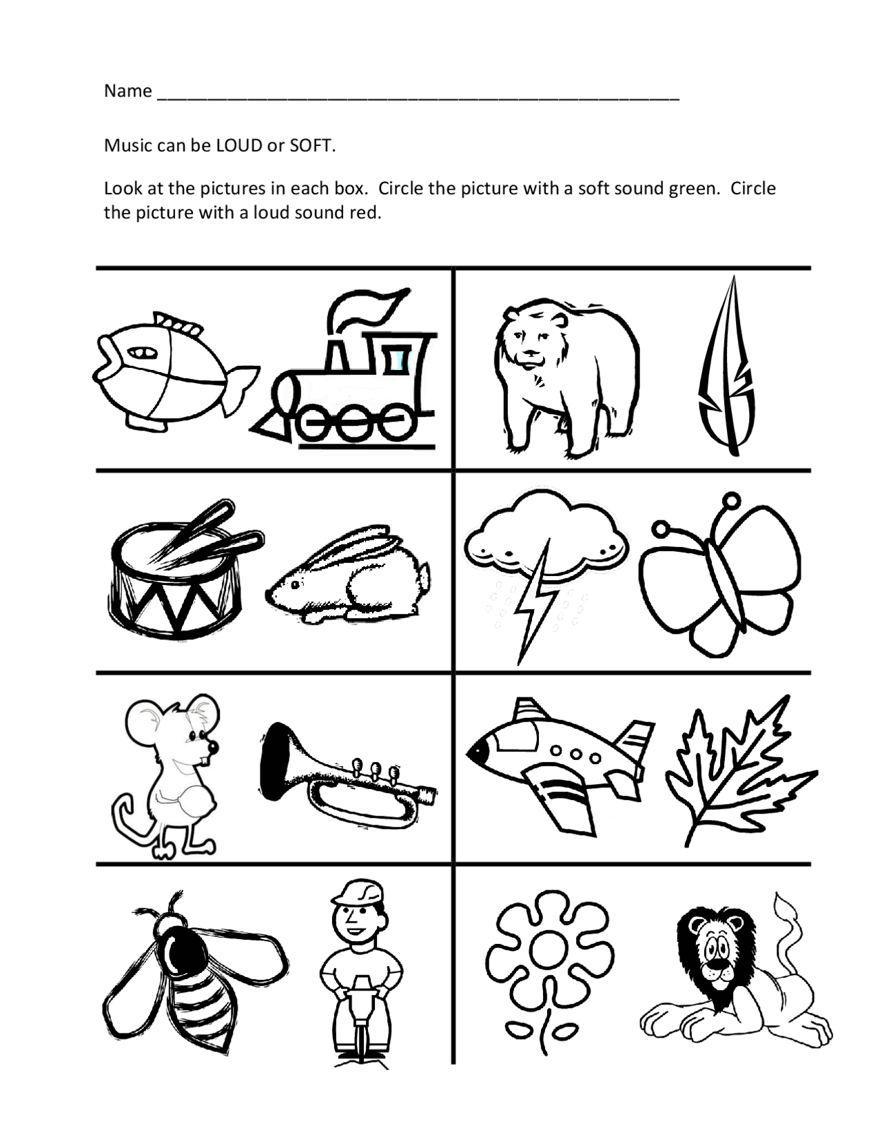 Loud And Soft Sounds Worksheet pdf Study Notes World Music Docsity Loud And Soft Sounds Worksheet pdf Study Notes World Music Docsity