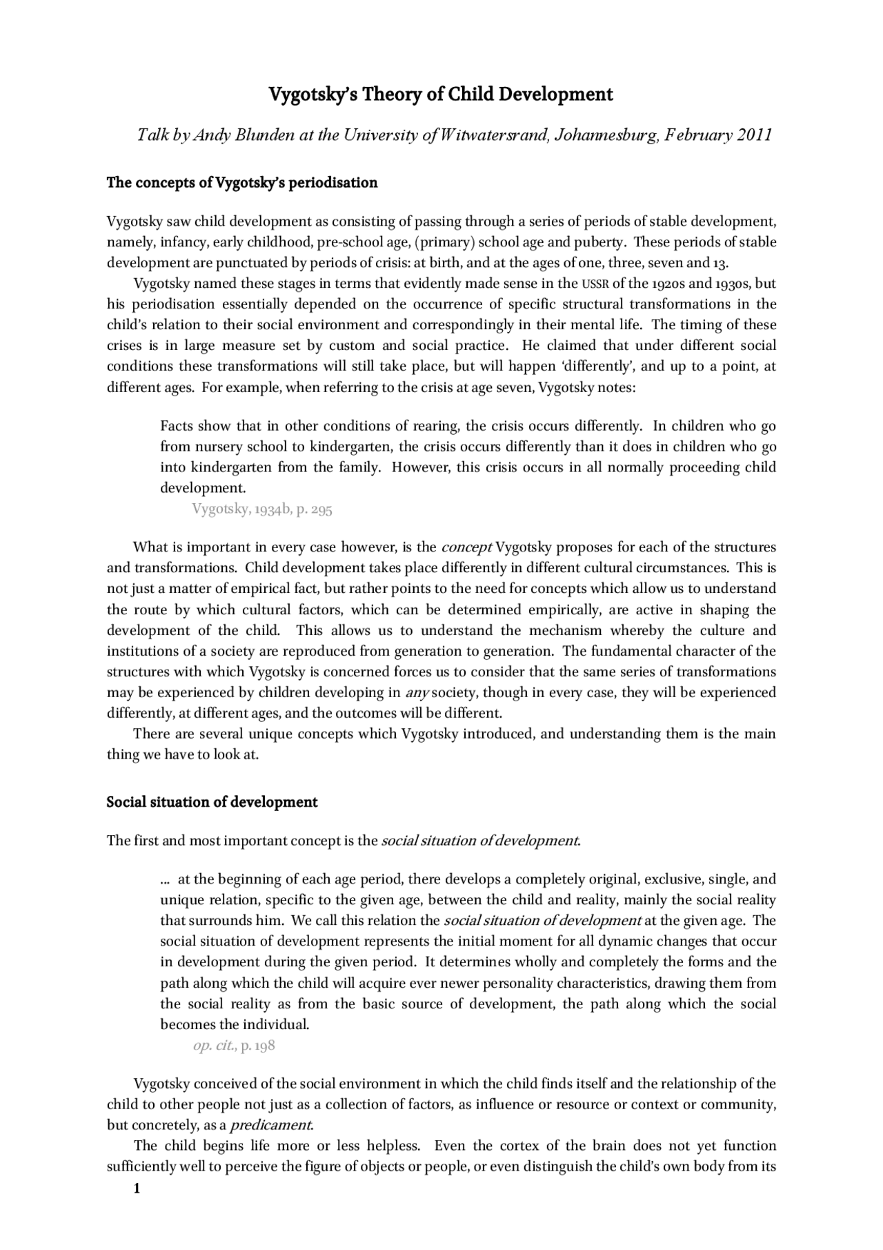 Vygotsky's Theory of Child Development | Lecture notes Social Theory ...