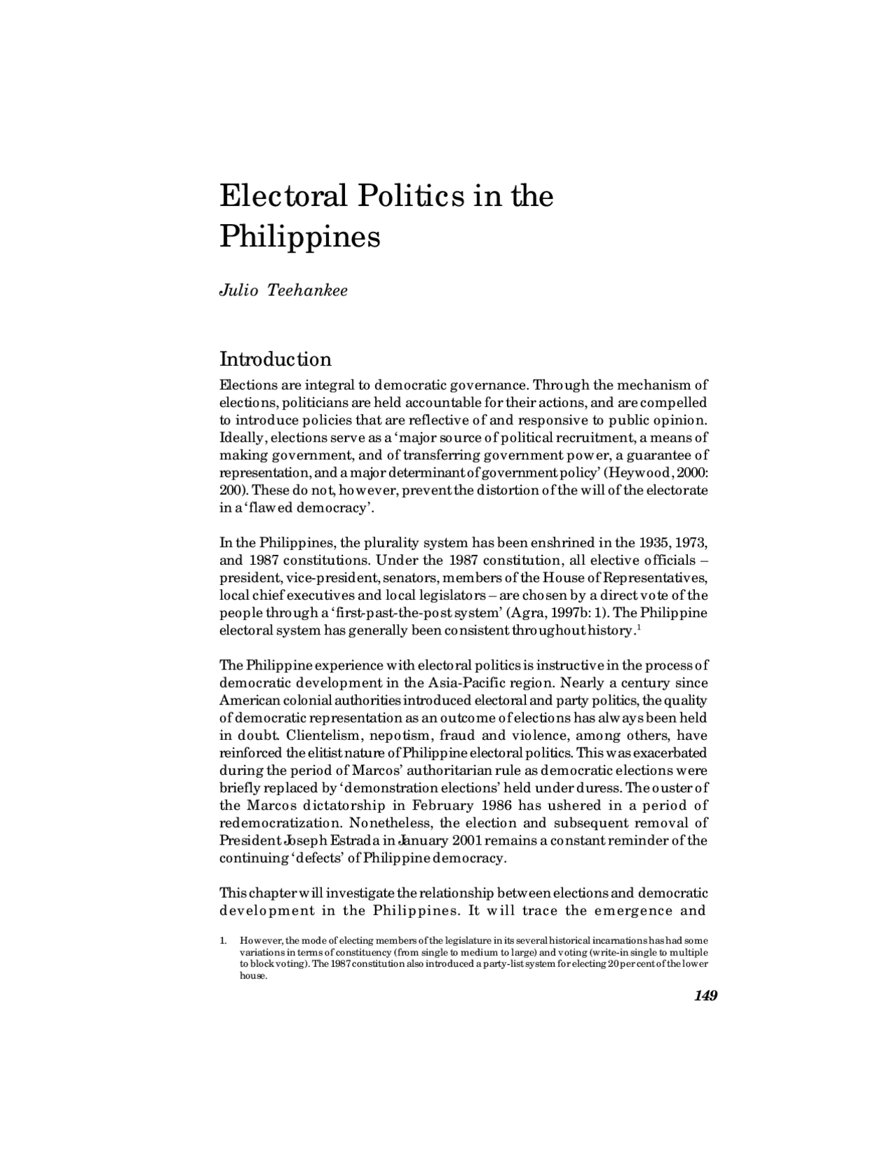 Electoral Politics in the Philippines | Study Guides, Projects ...